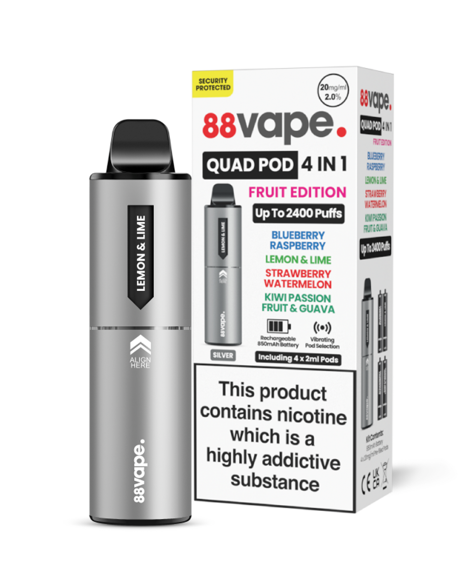 88Vape Quad Pod Kit 4-in-1 | 2400 Puff Vape