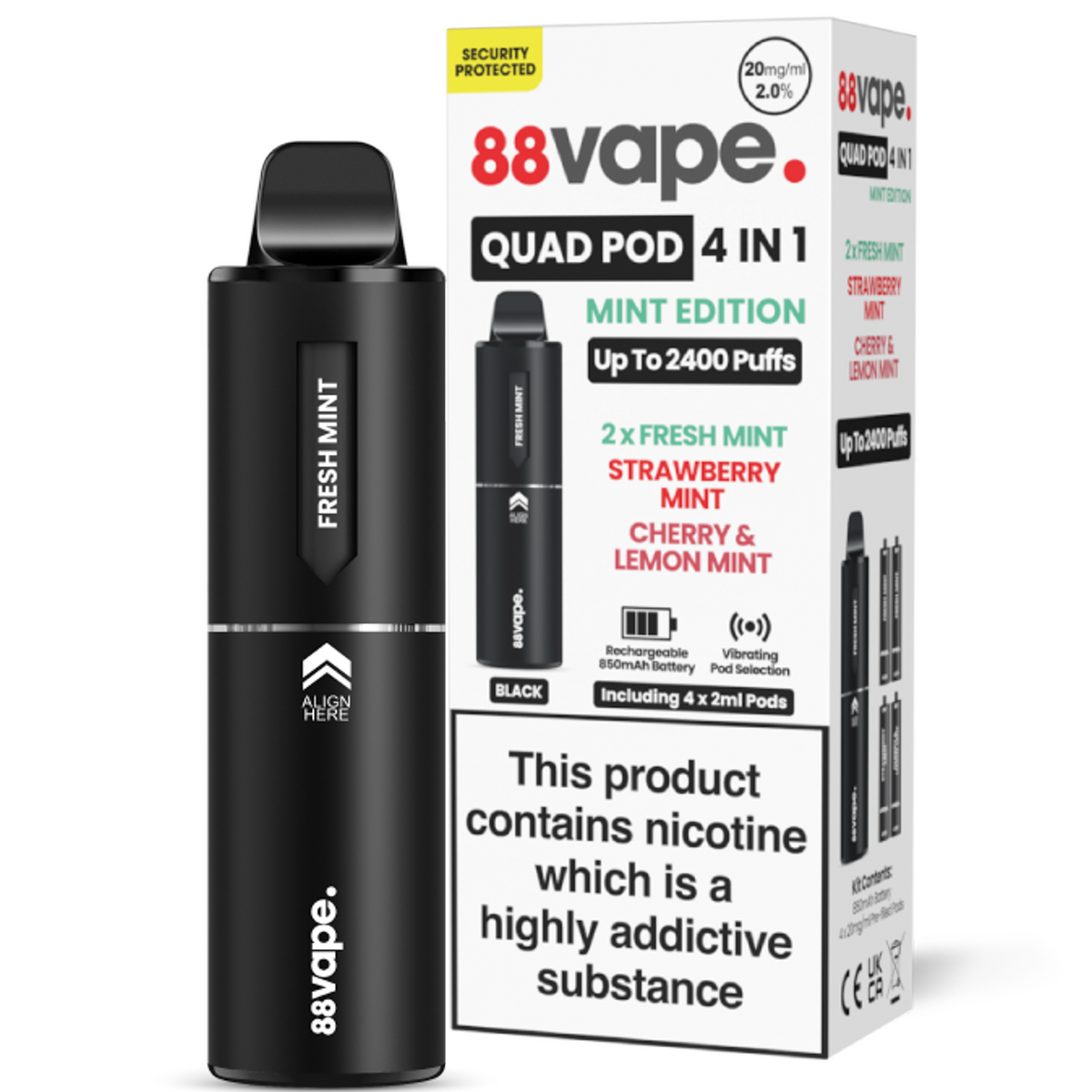 88Vape Quad Pod Kit 4-in-1 | 2400 Puff Vape