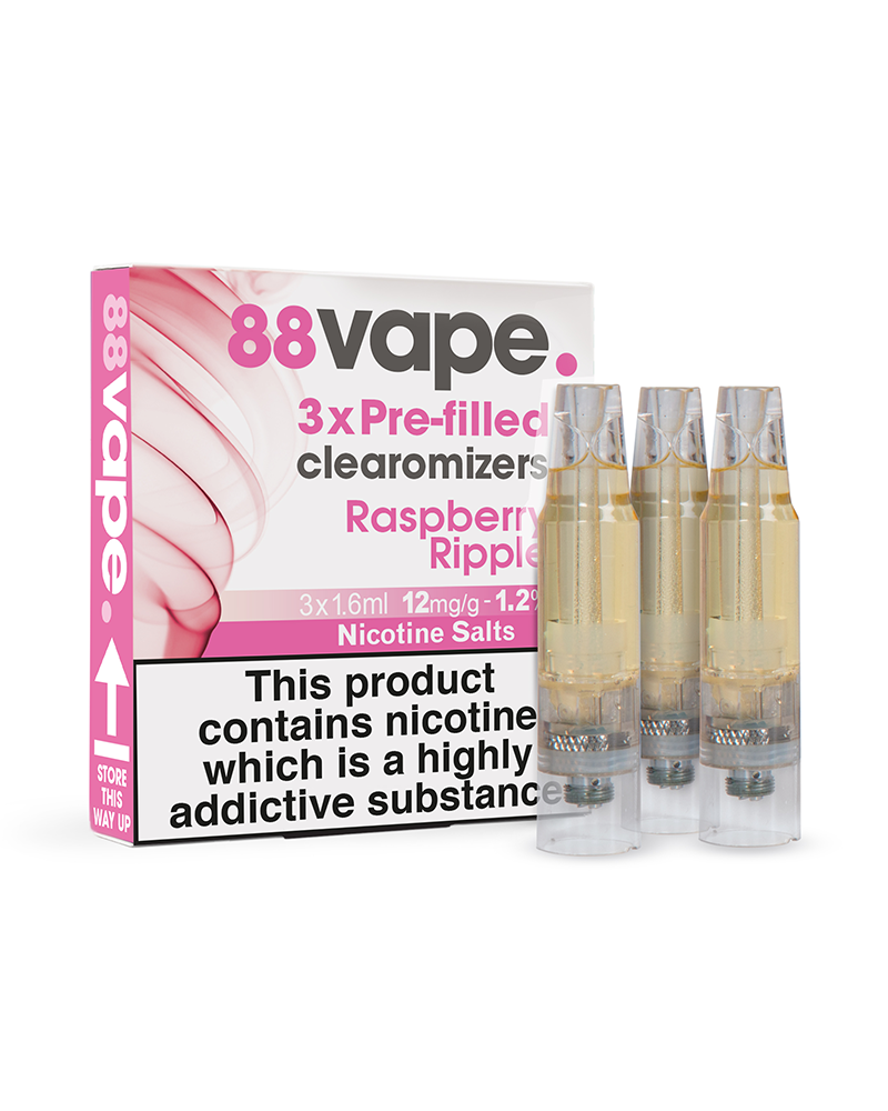 Raspberry R Pre-Filled Clearomizers (x3) — 88Vape