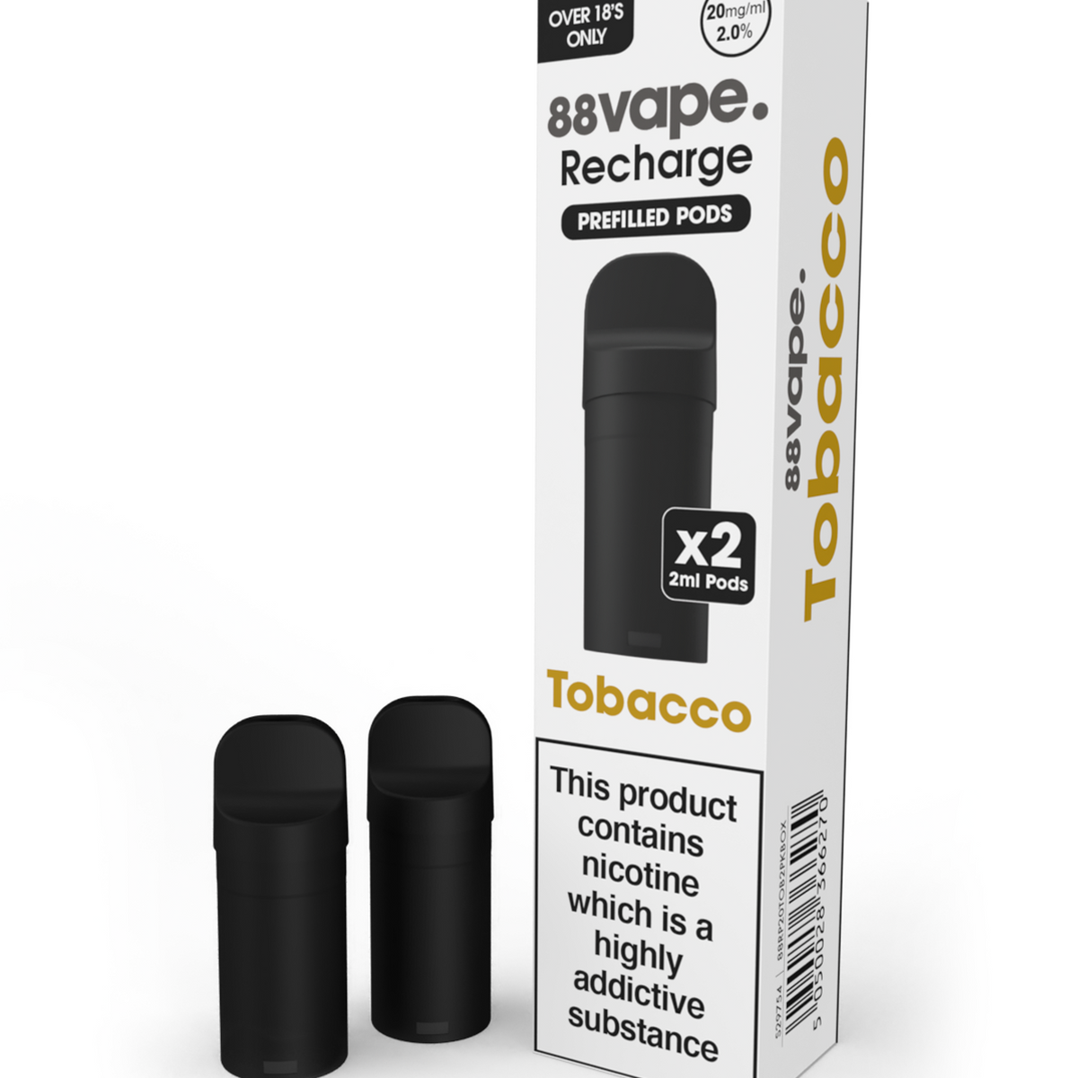 88Vape Recharge Tobacco Pods (x2)