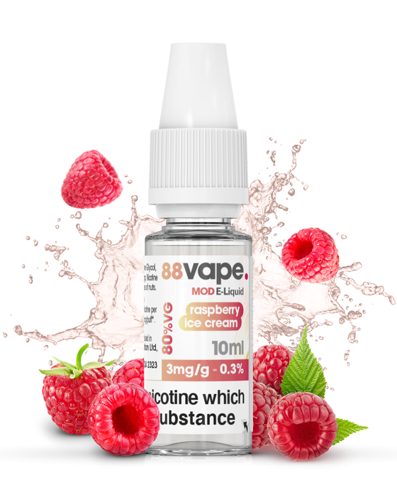 Raspberry Ice Cream 3mg 80VG Vape Juice | 88Vape