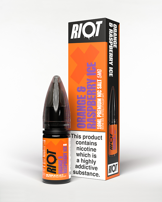 Orange & Raspberry Ice Nic Salt E-Liquid - Riot X — 88Vape