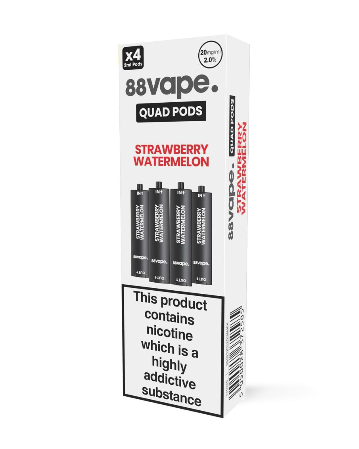 88Vape Quad Strawberry Watermelon Pods (x4)