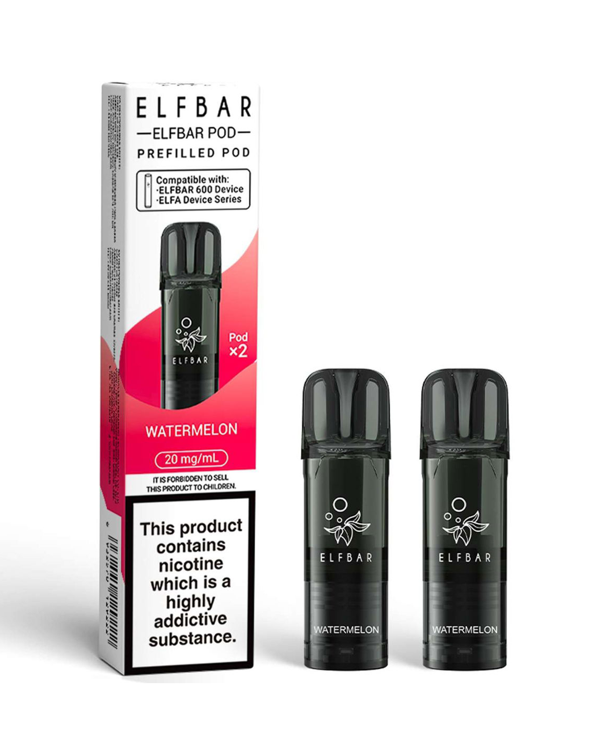 Watermelon Elf Bar 600 Pods (x2) — 88Vape