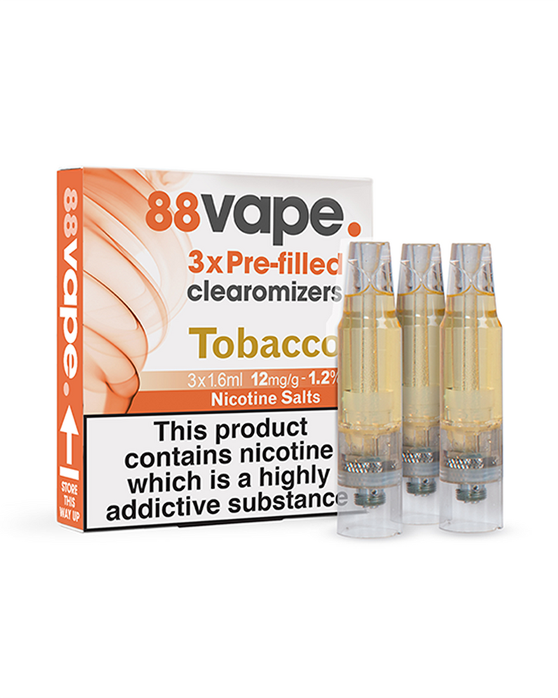 Tobacco Pre-Filled Clearomizers (x3) — 88Vape